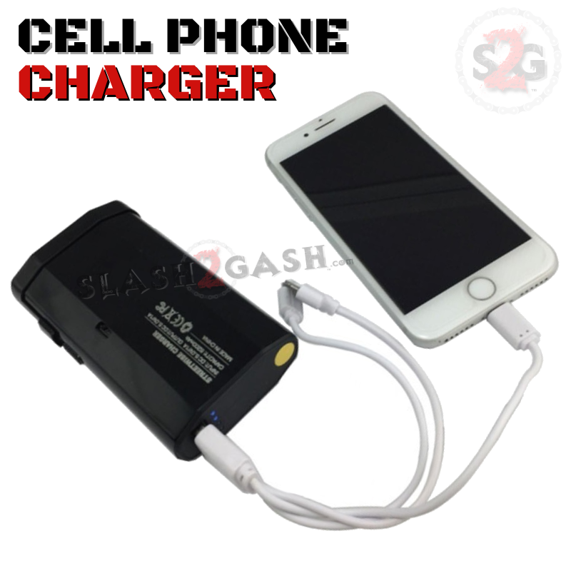 3-In-1 Stun Gun Power Bank Phone Charger w/ LED Flashlight 28M Volts ...