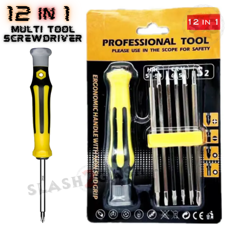 12 in 1 Multi-Tool Screwdriver w/ Swivel Top - Knife Disassembly Tool – Slash2Gash