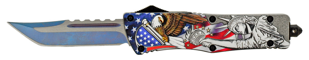 USA Liberty OTF Knife Flag and Eagle Red White & Blue - Tanto Xtreme ...