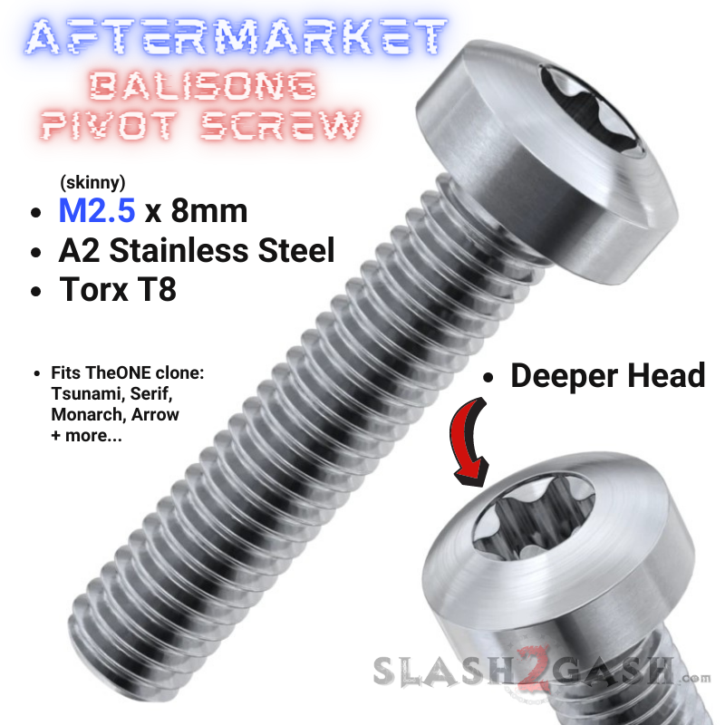 Balisong Pivot Screw (A2) Stainless Steel w/ DEEPER HEAD - M2.5 x 5mm ...
