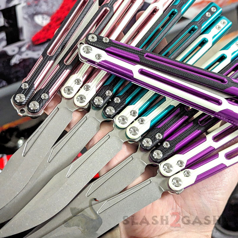 TIANQI Cygnus clone Balisong Butterfly Knife - Aluminum w/ G10 – Slash2Gash