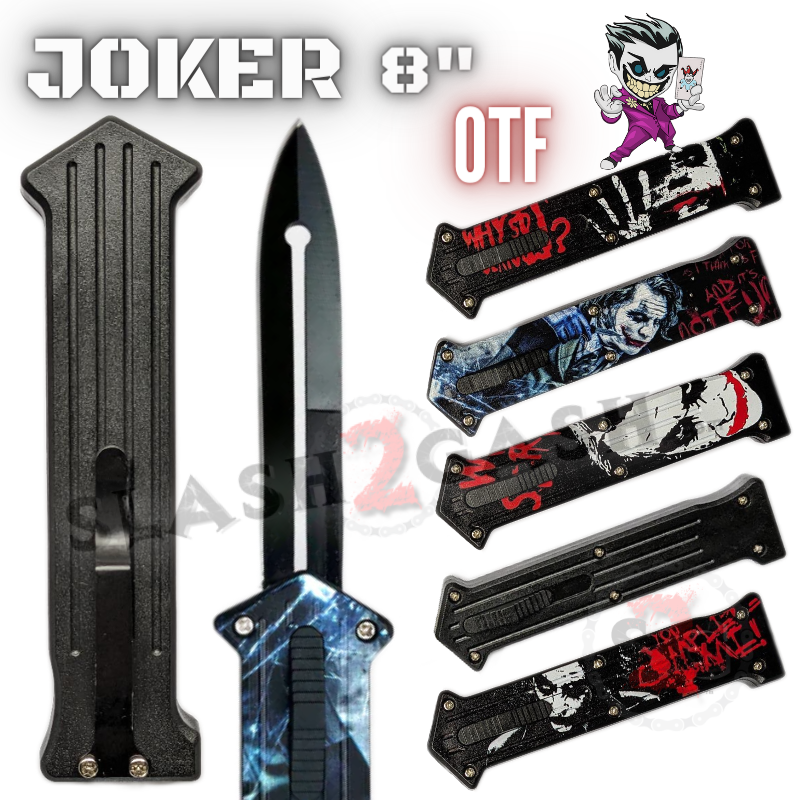 JOKER OTF Knife 8" Auto Switchblade Dagger ABS Handle - Asst. Colors ...