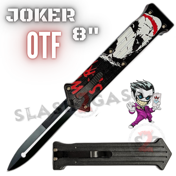 JOKER OTF Knife 8" Auto Switchblade Dagger ABS Handle - Why So Serious ...