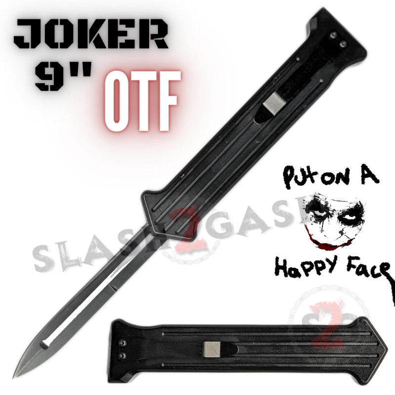 JOKER 9" OTF Knife Auto Switchblade Dagger Put On A Happy Face – Slash2Gash