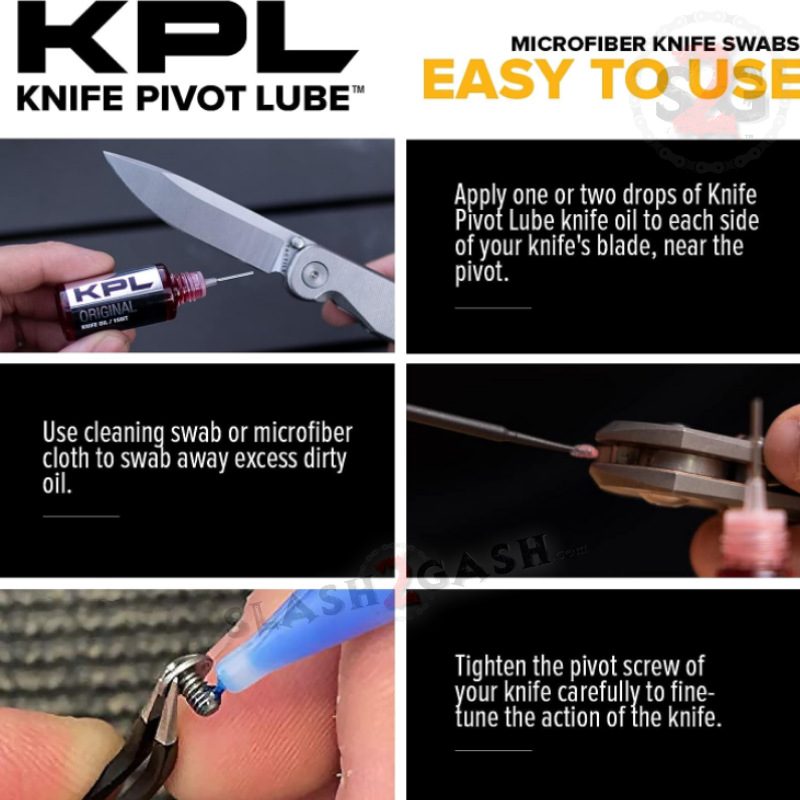 KPL™ Best Knife Oil Pivot Lube Knife Care Swabs Microfiber - 50 Pack ...