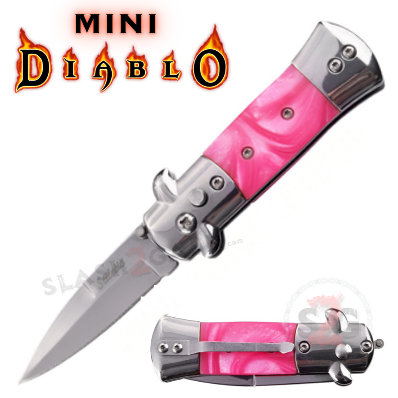 Mini Stiletto Auto Knife Small Cali Legal Switchblade - Asst. colors ...