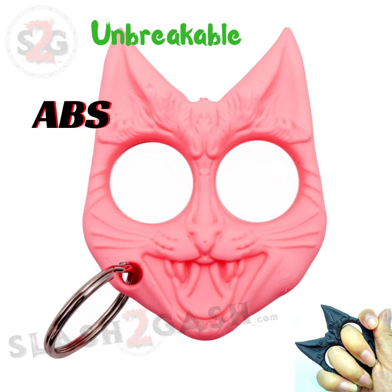 "My Kitty" Self Defense Evil Cat Keychain ABS Knuckles - Asst. colors ...