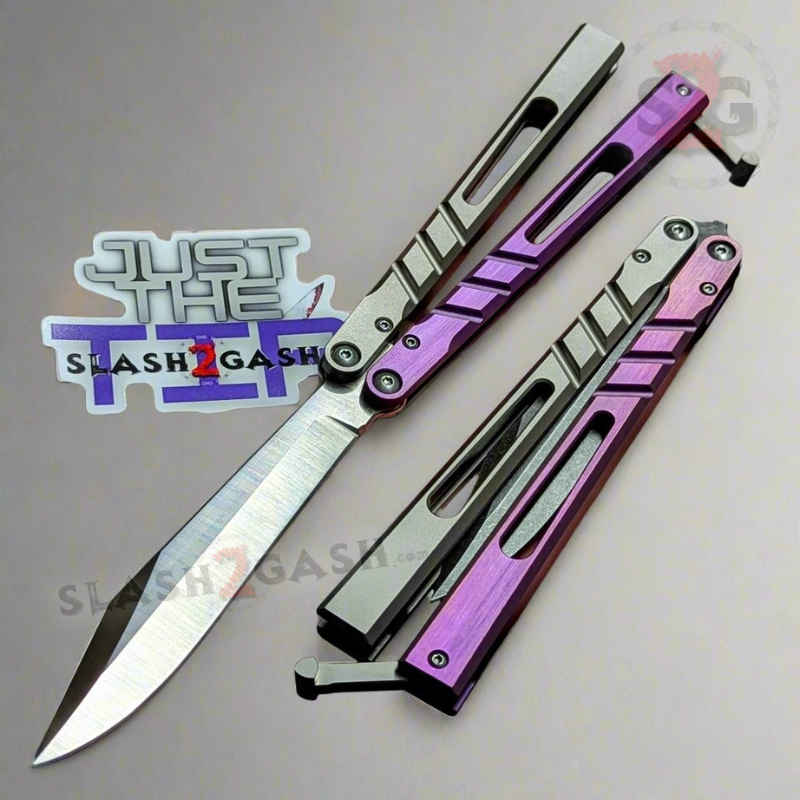 TheONE CHAB Balisong Clone TITANIUM Butterfly Knife D2 w/ Zen Pins - V ...