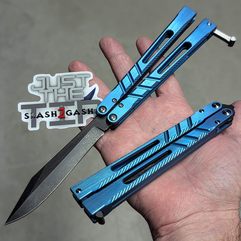 TheONE CHAB v2 Balisong Clone TITANIUM Butterfly Knife - Textured V2 ...