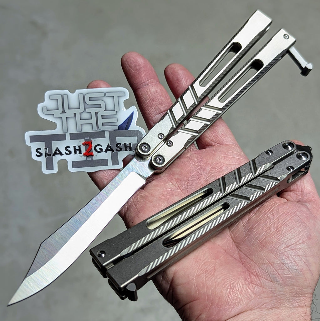TheONE CHAB v2 Balisong Clone TITANIUM Butterfly Knife - Textured V2 ...