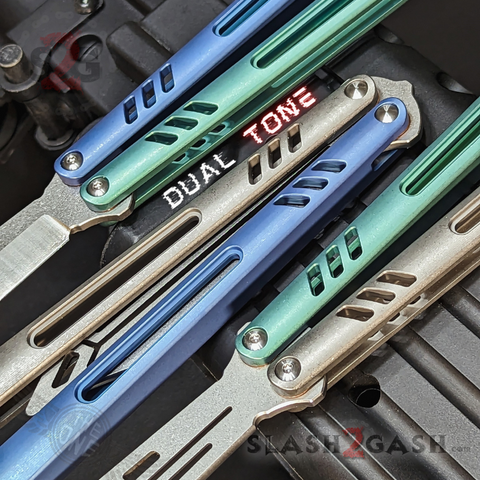 TheONE Channel REP Butterfly Knife TITANIUM Balisong (clone) - Pinless ...