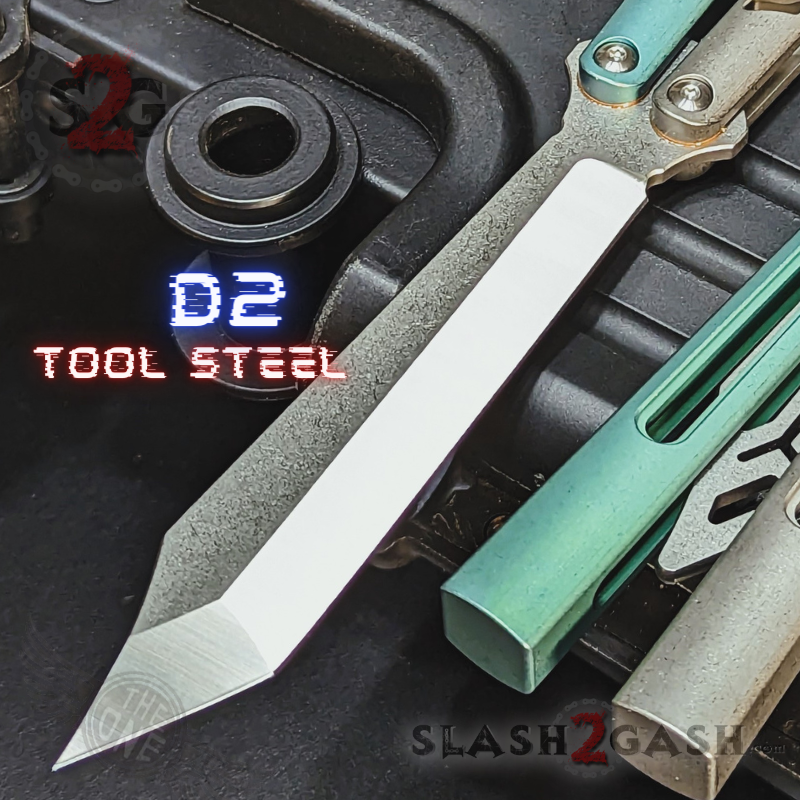 TheONE Channel REP Butterfly Knife TITANIUM Balisong (clone) - Pinless ...