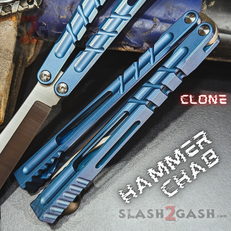 TheONE Channel Butterfly Knife TITANIUM Balisong (clone) - Hammer CHAB ...