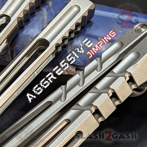 TheONE Channel Butterfly Knife TITANIUM Balisong (clone) - Hammer CHAB ...