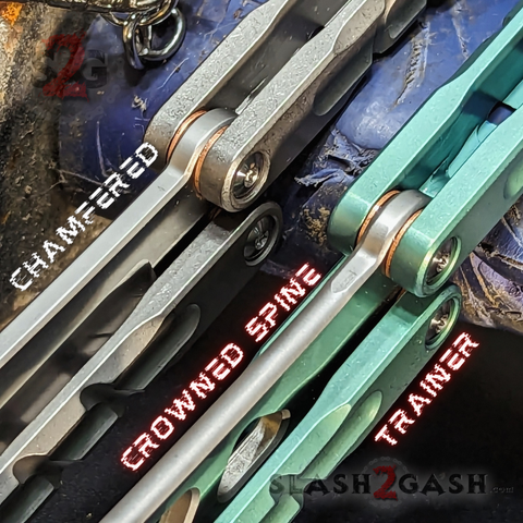 TheONE Channel Butterfly Knife TITANIUM Balisong (clone) - Hammer CHAB ...