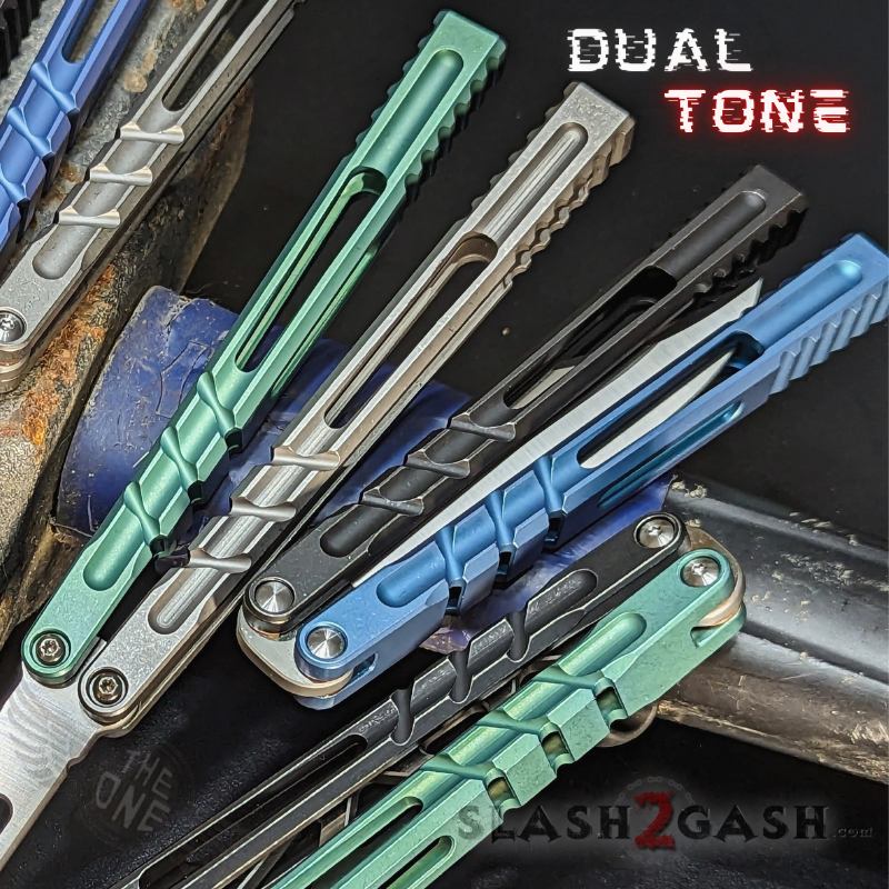 TheONE Channel Butterfly Knife TITANIUM Balisong (clone) - Hammer CHAB ...