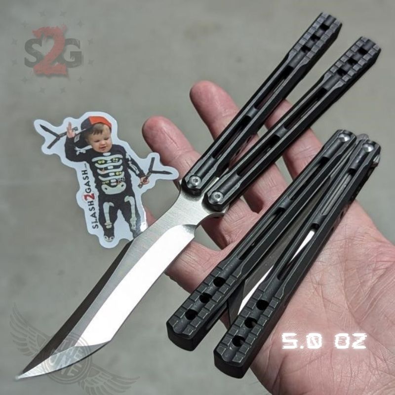 TheONE Channel Balisong TITANIUM Butterfly Knife D2 Orca - (clone ...