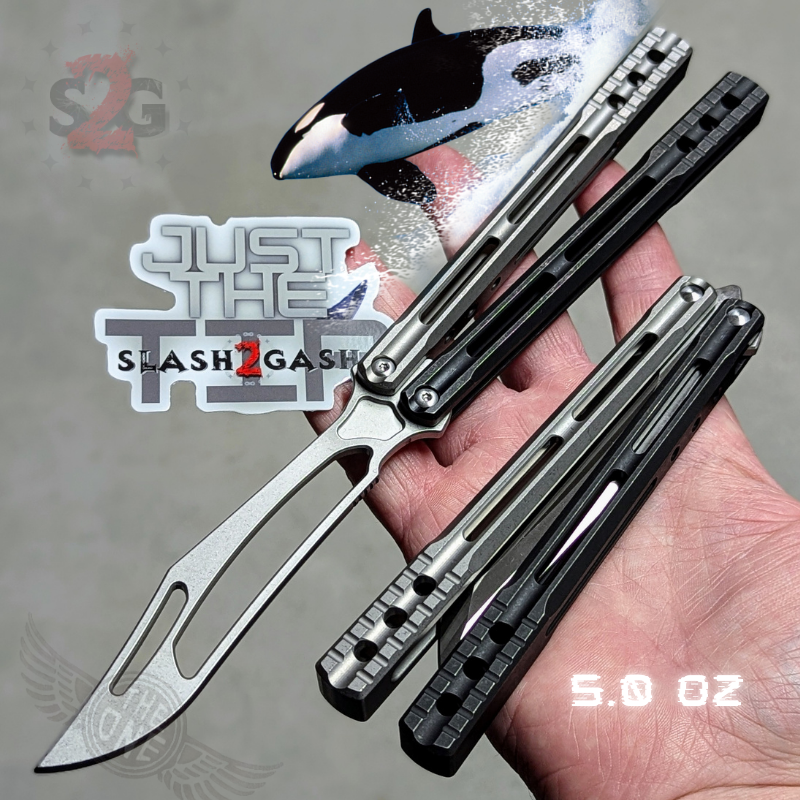 TheONE Channel Balisong TITANIUM Butterfly Knife D2 Orca - (clone ...