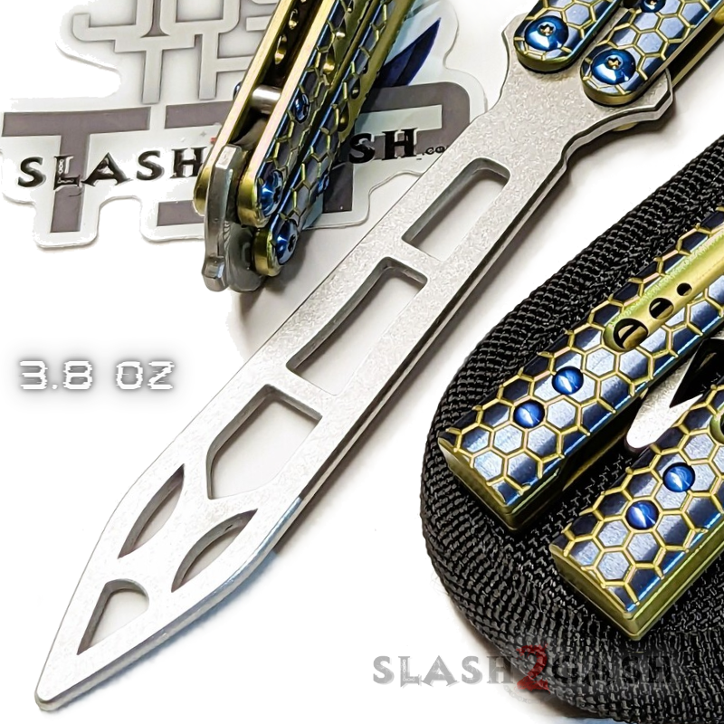 TheONE Python Clone Butterfly Knife TITANIUM Balisong - Damascus ...