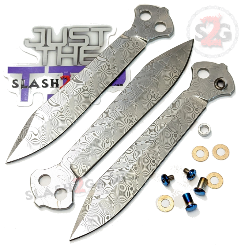 TheONE Python Clone Butterfly Knife TITANIUM Balisong - Damascus ...