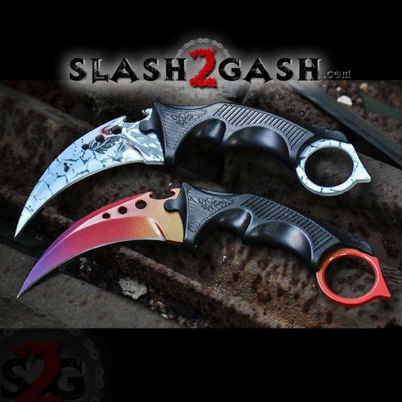 CSGO Wolf Karambit Full TANG Tactical Claw Neck Knife w/ Sheath ELITE ...