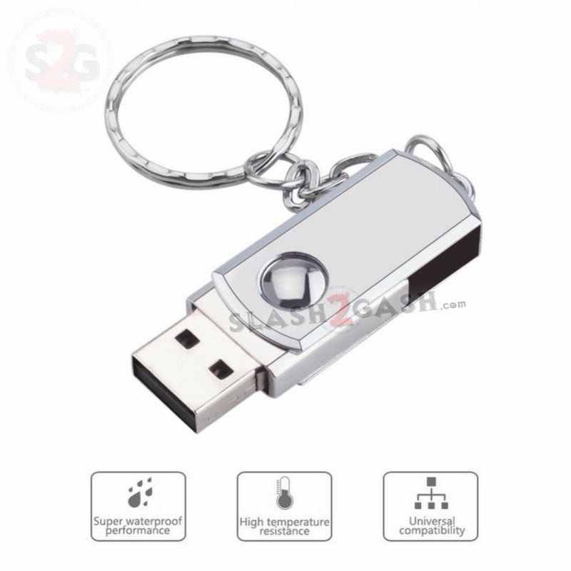 Mini Metal Rotary USB Flash Drive 2.0 Key Chain Memory Stick 16/32/64g ...