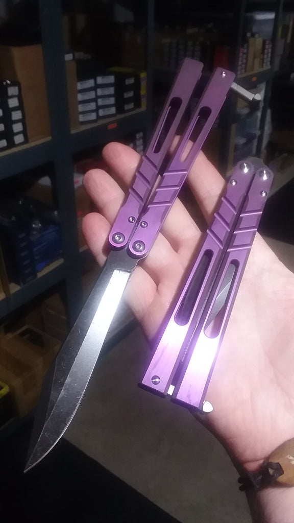 TheONE CHAB Balisong Clone TITANIUM Butterfly Knife D2 w/ Zen Pins - V ...