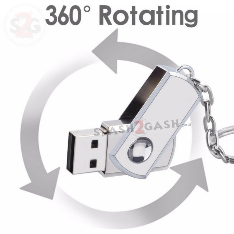 Mini Metal Rotary USB Flash Drive 2.0 Key Chain Memory Stick 16/32/64g ...