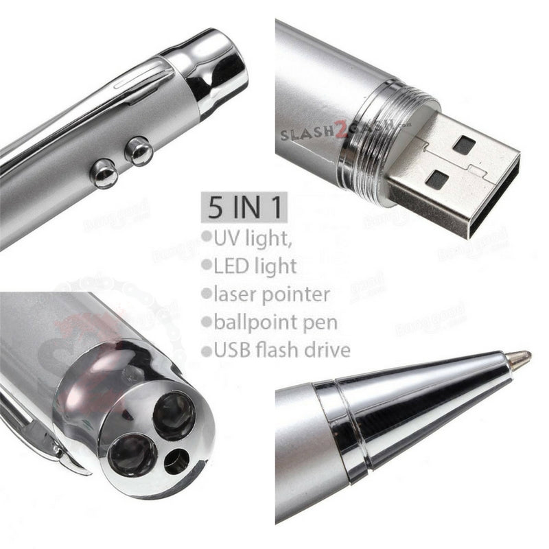 5-in-1 Multi Function Pen w/Laser 2 Lights USB Flash Drive 2.0 - 32gb ...