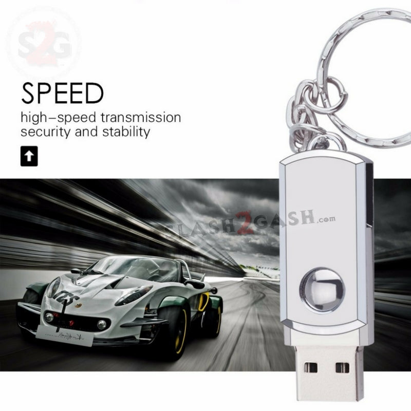 Mini Metal Rotary USB Flash Drive 2.0 Key Chain Memory Stick 16/32/64g ...