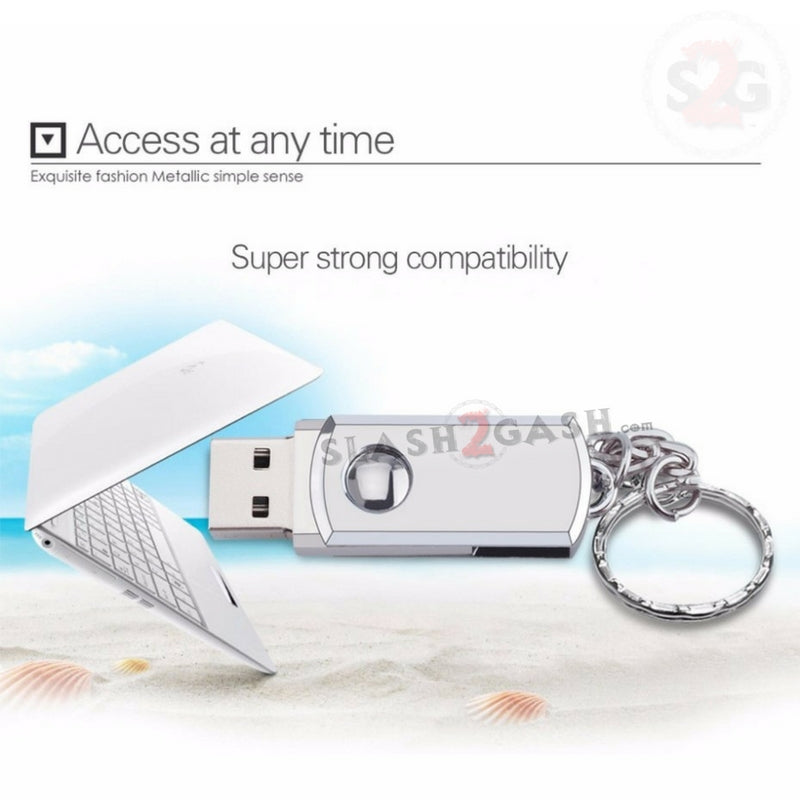 Mini Metal Rotary USB Flash Drive 2.0 Key Chain Memory Stick 16/32/64g ...