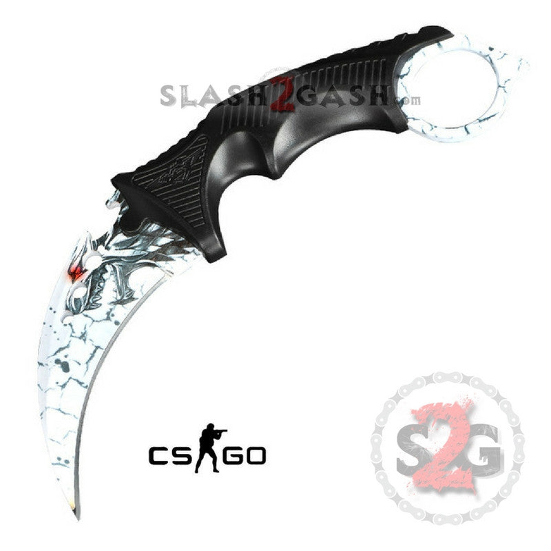 CSGO Wolf Karambit Full TANG Tactical Claw Neck Knife w/ Sheath ELITE ...
