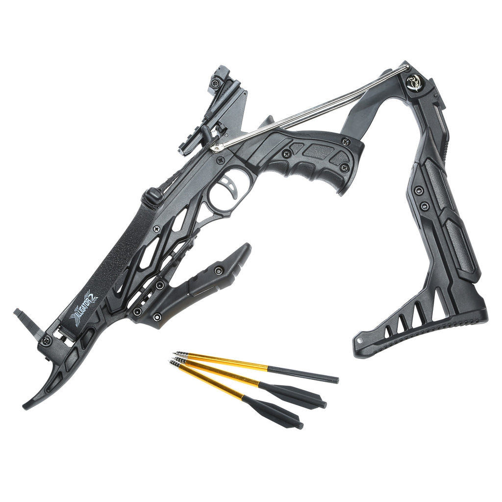 80 lb Pistol Crossbow ALLIGATOR w/ Adjustable Stock - Self Cocking ...