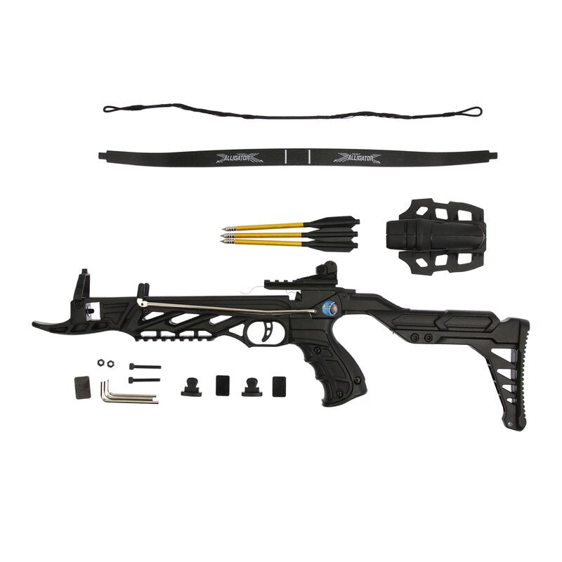 80 lb Pistol Crossbow ALLIGATOR w/ Adjustable Stock - Self Cocking ...