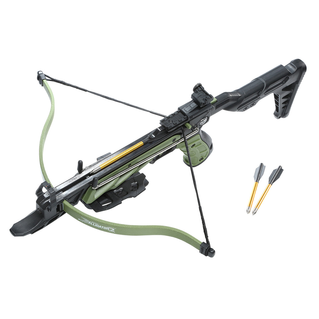 80 lb Pistol Crossbow ALLIGATOR w/ Adjustable Stock - Self Cocking ...