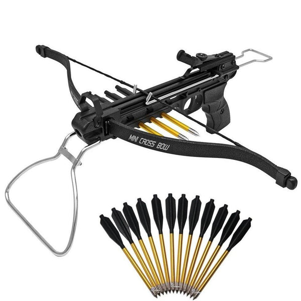 Crossbow Arrows 80 Lb Black/Camo Aluminum Pistol Crossbow Hunting Kit ...