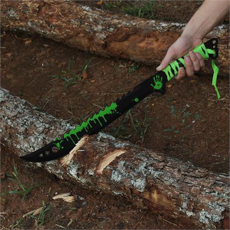 25" FULL TANG Tactical Survival Zombie MACHETE Eradicator w/ Sheath ...