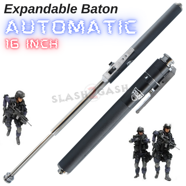 AUTOMATIC Baton Police Force Expandable Steel Stick - Next Generation ...