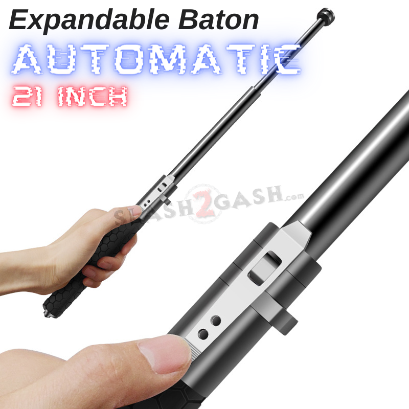 AUTOMATIC Baton Police Force Expandable Steel Stick - Next Generation ...