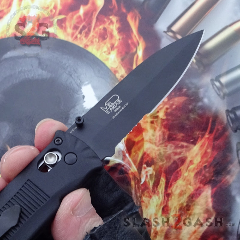 Benchmade Pardue - 530 Black Spear Point Knife Serrated Axis Lock ...