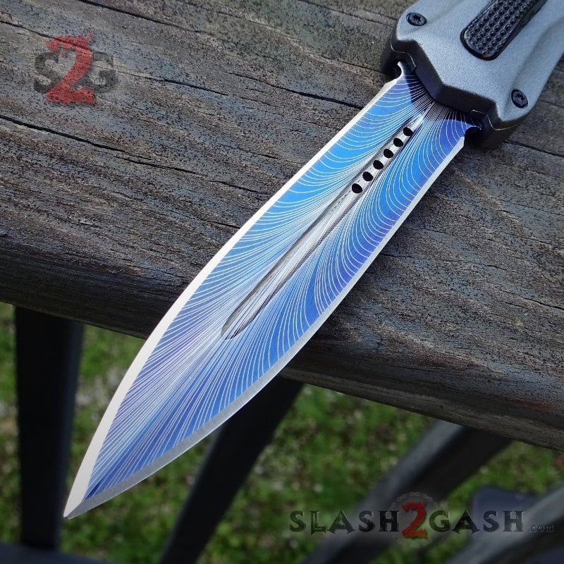 Spartan OTF Knife Grey w/ Blue Spectrum - Spear *Limited Edition ...