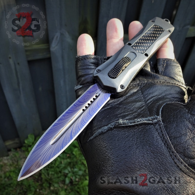 Spartan OTF Knife Grey w/ Blue Spectrum - Spear *Limited Edition ...