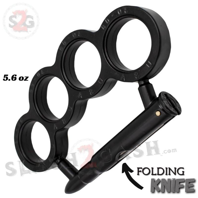 Bullet Knuckles w/ Hidden Knife 30-06 Caliber Paperweight - Black ...