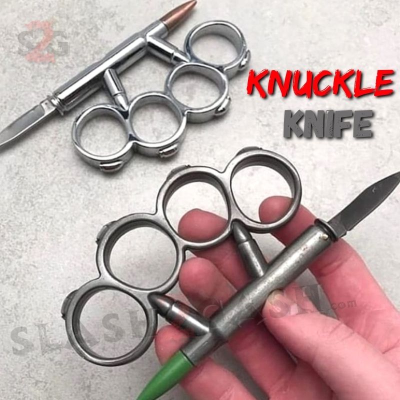 Bullet Knuckles w/ Hidden Knife 7.62x54 Belt Buckle Paperweight - Gun ...