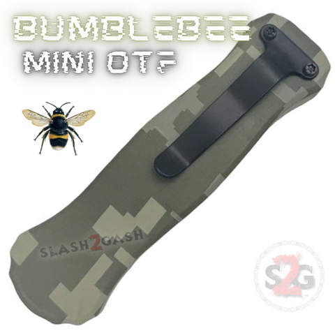 Bumblebee Mini OTF Knife Small Auto Switchblade Dagger - Green Camo ...