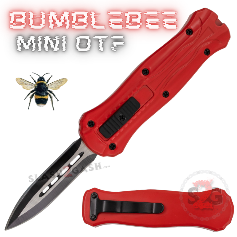 Bumblebee Mini OTF Knife Small Auto Switchblade Dagger - Red – Slash2Gash
