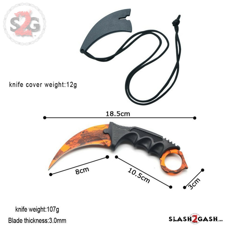 CSGO Karambit Counter Strike Tactical Claw Neck Knife - Orange Camo ...