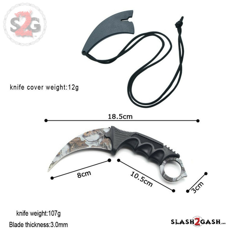 CSGO Karambit Counter Strike Tactical Claw Neck Knife - Winter Camo ...