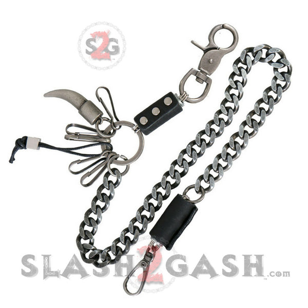 Hot Leathers Gunmetal Tooth Wallet Chain w/ clips 18" Heavy Duty ...
