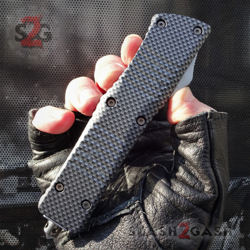 Delta Force Carbon Fiber Dual Action OTF Automatic Knife - Tanto Xtrem ...